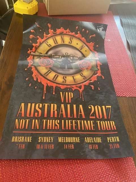 Guns N Roses Vip 2017 Australian Tour 3d Poster Mini Almost Mint 4964