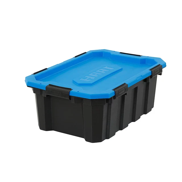 HEAVY DUTY WEATHERPROOF Plastic Storage Container Stackable Bin Box 18 ...