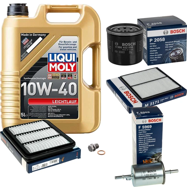 BOSCH INSPECTION SET 5L Huile Additif Liqui Moly Légèreté 10W-40 pour Chevrolet EUR 93,48 ...