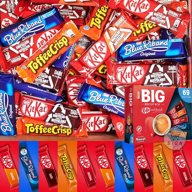NESTLE BIG BISCUIT Box Kitkat & Friends, 69 Bars Best Treat Snack ...