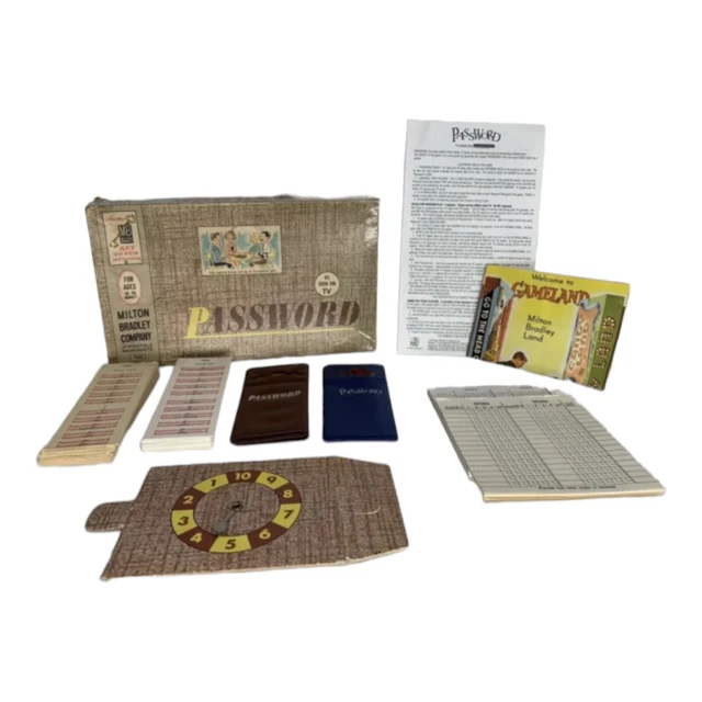 VINTAGE PASSWORD GAME 1962 Milton Bradley Complete! Extra set of cards ...
