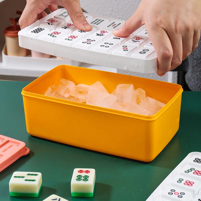 MAHJONG ICE CUBE Making Box 21 Compartment Tray Ice Storage Box ...