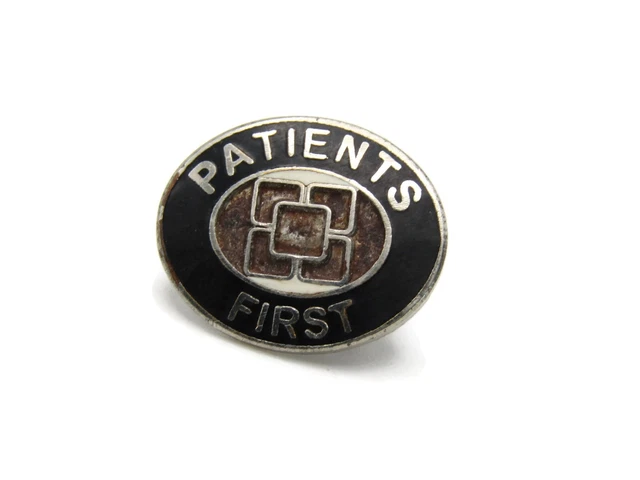 PATIENTS FIRST LETTERED Pin Black & Silver Tone $19.99 - PicClick