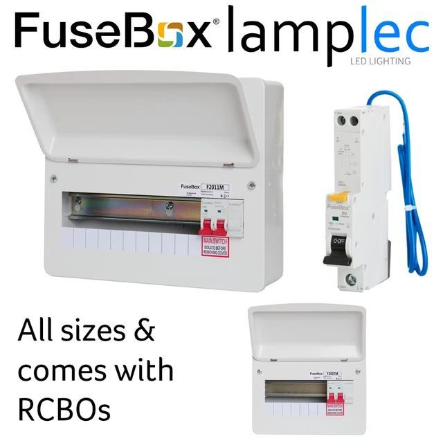 FUSEBOX METAL CONSUMER Unit with Type A RCBOs 100A Main Switch RCBO ...