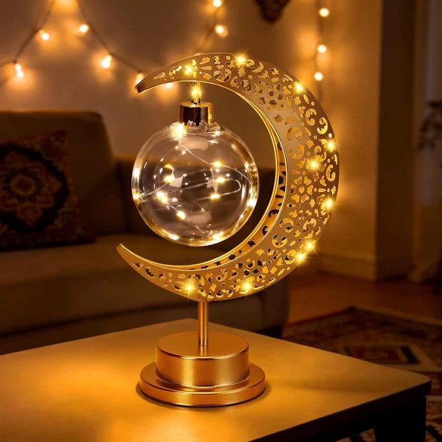 LED MOON TABLE Lamp Battery Operated Enchanted Lunar Lamp Magic ...