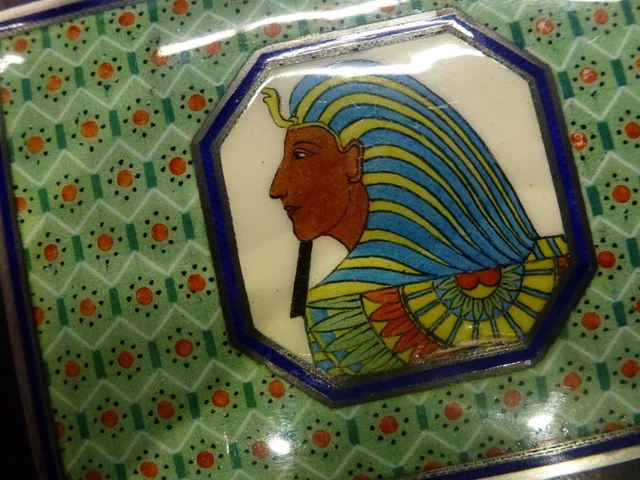 BOITE ART DÉCO autrichienne,argent 935/1000,poincons,DLG Egypte,P 150g ...