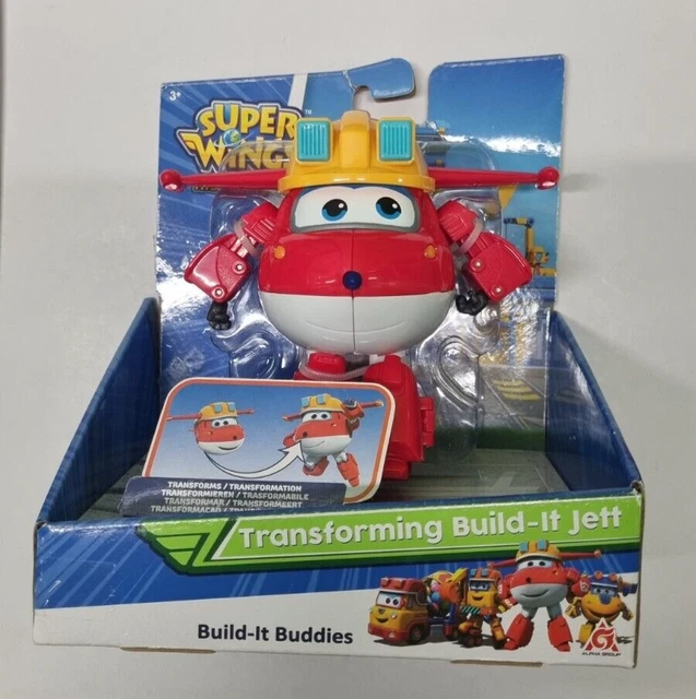 SUPER WINGS TOY Transforming Build-It Jett Vehicle to Bot, packaging ...