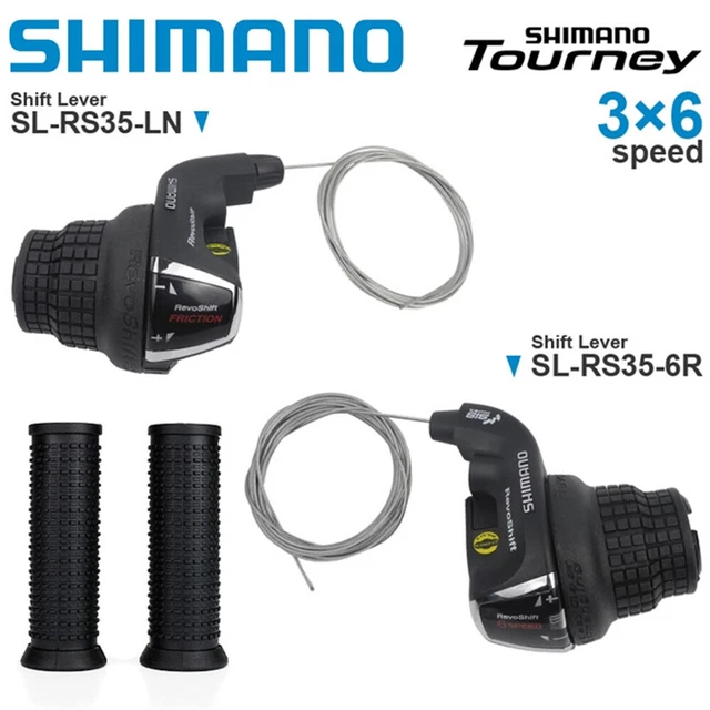SHIMANO REVOSHIFT SL-RS35 Twist Grip Shifter -3/6/18 Speed MTB Bike ...