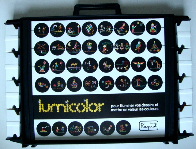 LUMICOLOR PEG DRAWING Board Day-Glo LITE BRITE RAYNAL JOUETS FRANCE ...