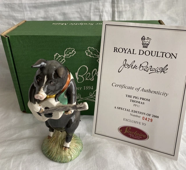 BESWICK PIG Prom - Thomas - PP11 Boxed & COA Limited Edition 0429 of ...