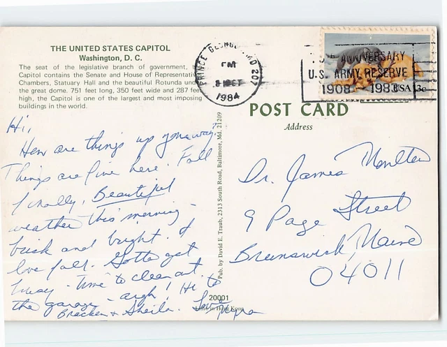 POSTCARD US CAPITOL Washington DC USA £8.04 - PicClick UK