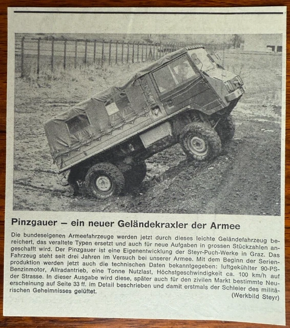PINZGAUER GELÄNDEFAHRZEUG KRAXLER Armee STEYR PUCH - Reklame Werbung ...