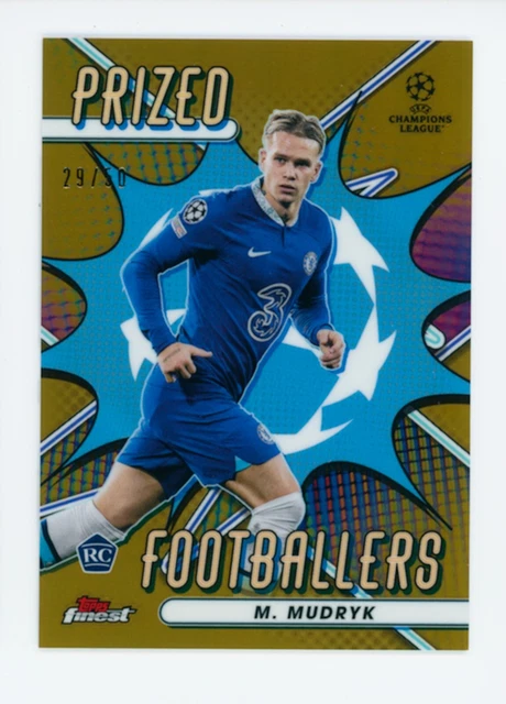 2022-23 MYKHAILO MUDRYK Topps Finest Gold Refractor Chelsea Rookie Card ...