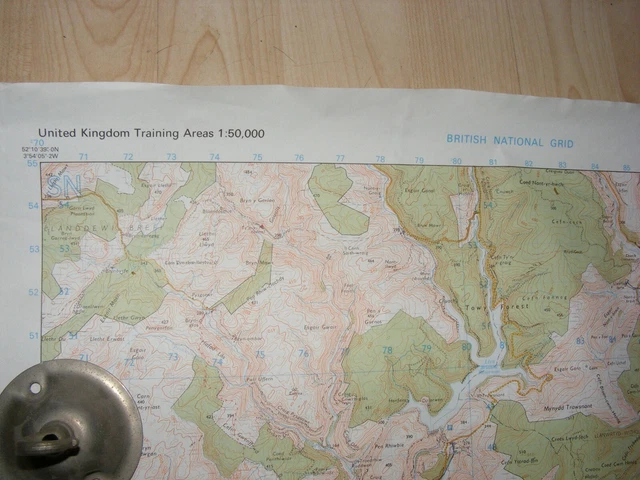 VINTAGE BRITISH ARMY Training Map Sennybridge 1988 Poster Size 32.5" X ...