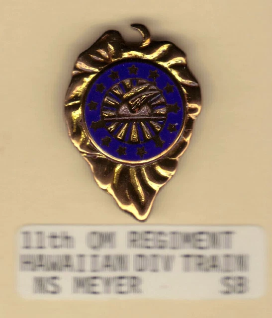 PRE-WW2 US ARMY RA DI DUI Crest Pin 11th QM Quartermaster Regt ...