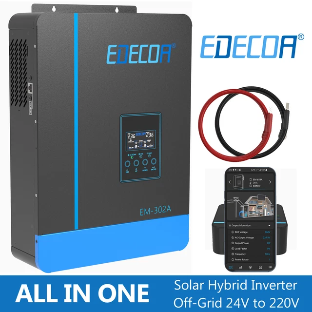 EDECOA 3000W 24V Solar Wechselrichter Hybrid Inverter MPPT 80A 55-450V WIFI APP EUR 224,78 ...