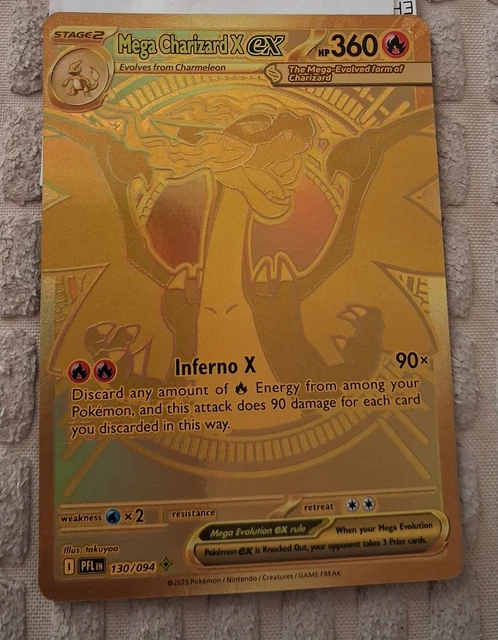 POKEMON TCG PHANTASMAL Flames Mega Charizard Ex 130/94 Gold Ultra Rare ...