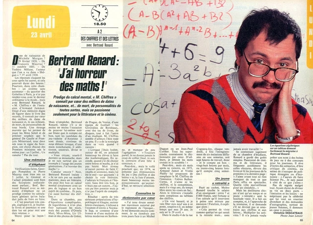 COUPURE DE PRESSE Clipping 1984 Bertrand Renard (2 pages) EUR 5,00 - PicClick FR