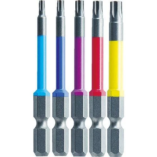 ANEX COLOR SCREWDRIVER Hex Lobe Bit T10,15,20,25,30x65mm ACTX5-65L 5pcs ...