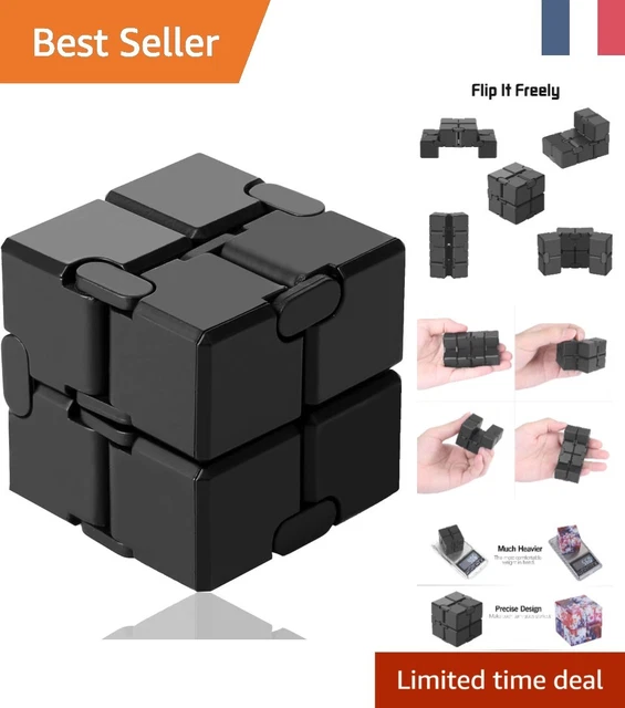 FUNXIM CUBE DE Fidget Infini Noir Mat - Soulagement du Stress et ...
