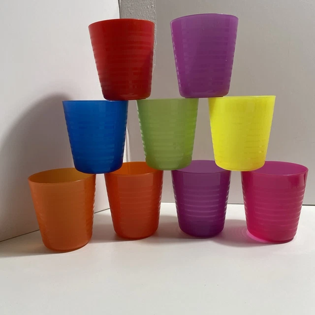 NIP IKEA KALAS Plastic Cups Rainbow Design Monika Mulder Children Set ...