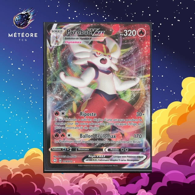 CARTE POKÉMON PYROBUT Vmax 019/072 Epée & Bouclier Déstinées Radieuses ...