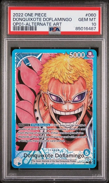 PSA 10 DONQUIXOTE Doflamingo Alt Art OP01-060 One Piece Romance Dawn Japanese EUR 234,93 ...