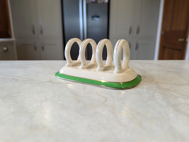 QUEENS GREEN SOLIAN Ware - Soho Pottery Ltd - Toast Rack - Art Deco ...