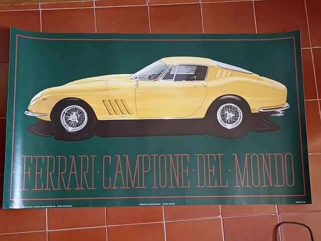 RARO POSTER DI HAROLD CLEWORTH 1967 Ferrari 275 GTB 4 COLLECTOR'S ITEM ...