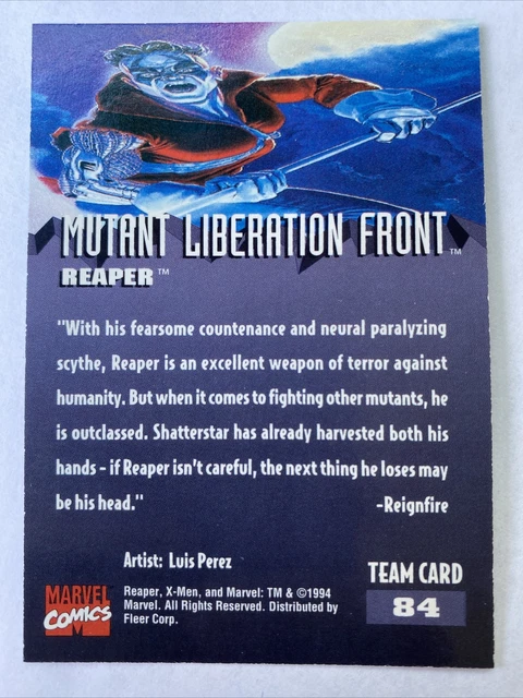 1995 FLEER ULTRA X-Men Marvel Comics #84 Mutant Liberation Front Reaper ...