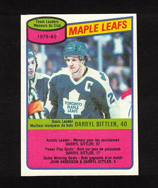 1980-81 DARRYL SITTLER Leafs CHECKLIST #193 NM-MT + OPC HOF Star LNH ...