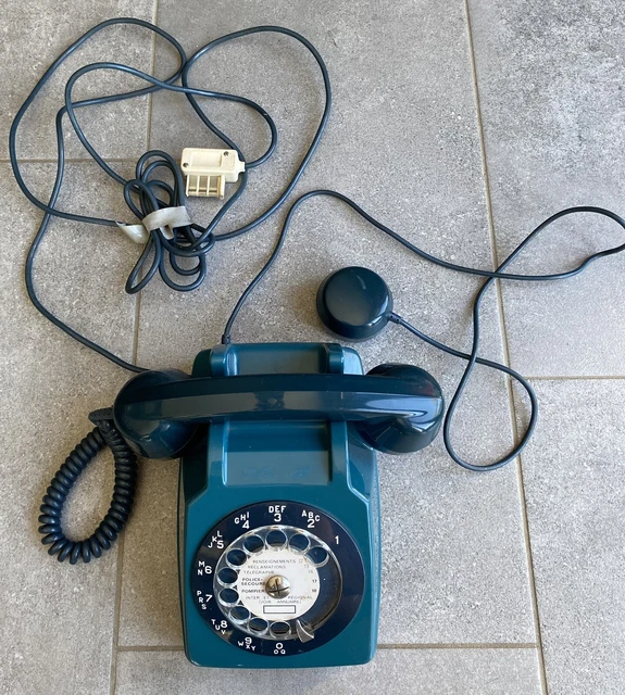 SOCOTEL TÉLÉPHONE BLEU S63 à Cadran VINTAGE PTT 1976 Ancien Déco EUR 15 ...