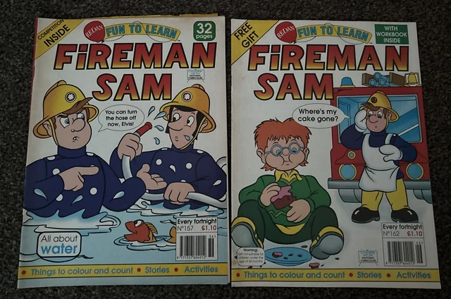 2 X FIREMAN SAM Fun To Learn Redan COMICS Magazines. No 157 And 162 £9. ...
