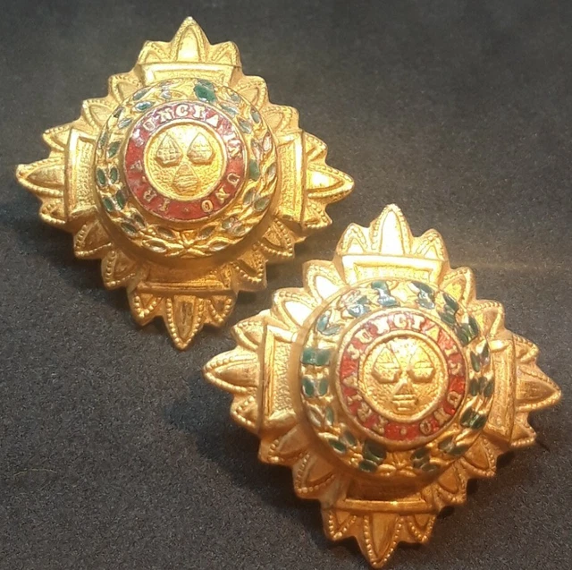 BRITISH ARMY OFFICERS Gilt & Enamel Rank Insignia 22mm Approx. Officers ...