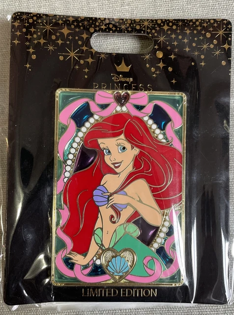 DISNEY PINK A La Mode Palm Stained Glass Princess Pin Ariel Le300 ...