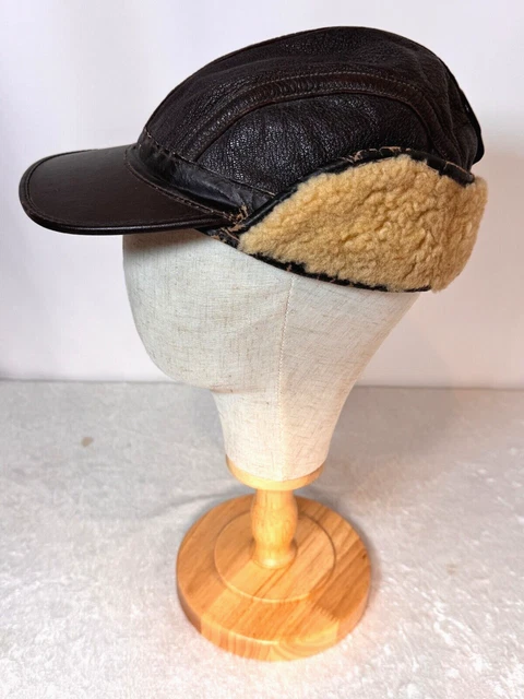 ORIGINAL WWII US Army Air Force Gunner B-2 Winter Leather Cap £347.14 ...