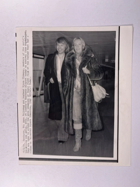 ABBA PHOTO AGNETHA Faltskog Bjorn Ulvaeus Orig Black And White Press ...
