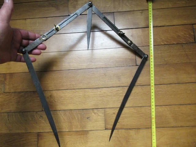 RARE ANCIEN COMPAS Type Diviseur Fibonacci Dividers Old Compass Art ...