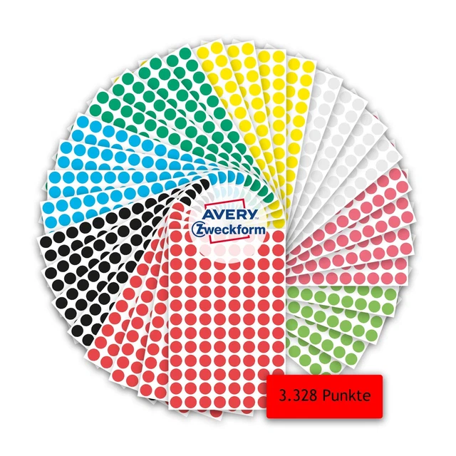 AVERY ZWECKFORM 59994 Adhesive Dots 3.328 Pieces (self-Adhesive Marking ...