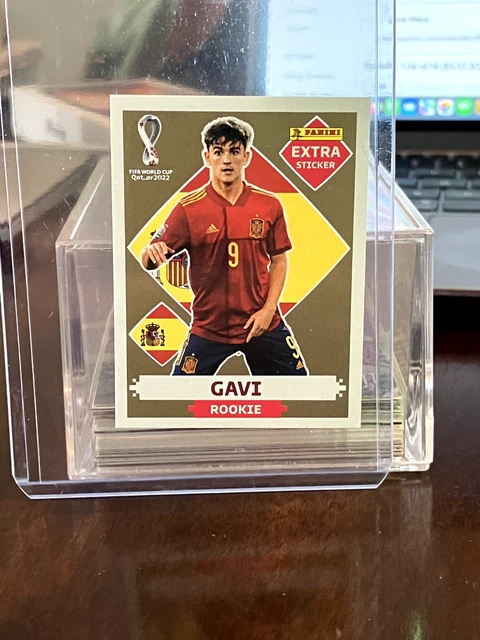 PANINI QATAR 2022 FIFA World Cup Extra Sticker Gavi Rookie GOLD VERY ...