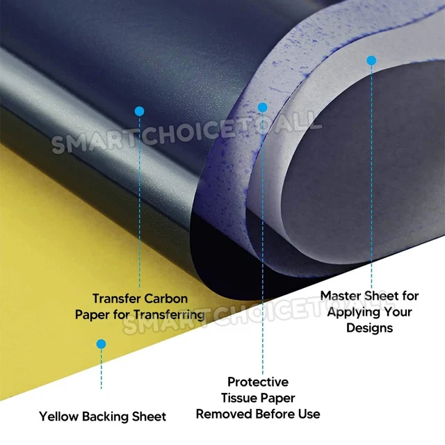 UPTO100X TATTOO STENCIL Transfer Paper Spirit Thermal Carbon Tracing ...
