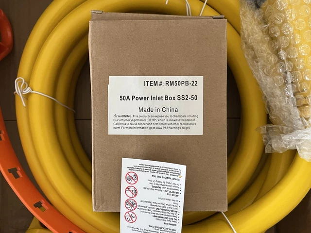 15 FT. KOHREE 50 Amp Generator Extension Cord Cable and Power Inlet Box ...