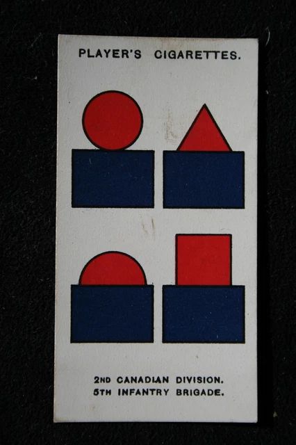 2ND CANADIAN DIVISION 5th Infantry Brigade World War 1 Insignia Card ...