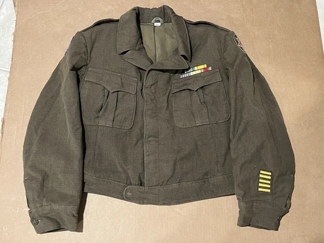 WWII WW2 RARE Us Army Ike Jacket 46R Wool Serge Od 1944 1945 Large ...