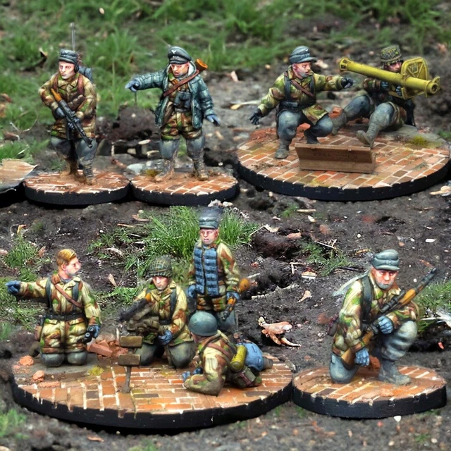 WW2 GERMAN FALLSCHIRMJÄGER HQ & Support Units 28mm ideal for Bolt ...