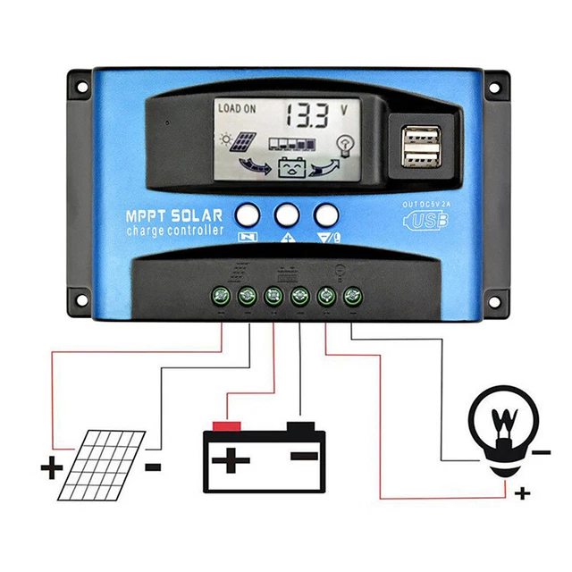 MPPT SOLAR PANEL Regulator Battery Solar Charger Controller 12&24V With ...
