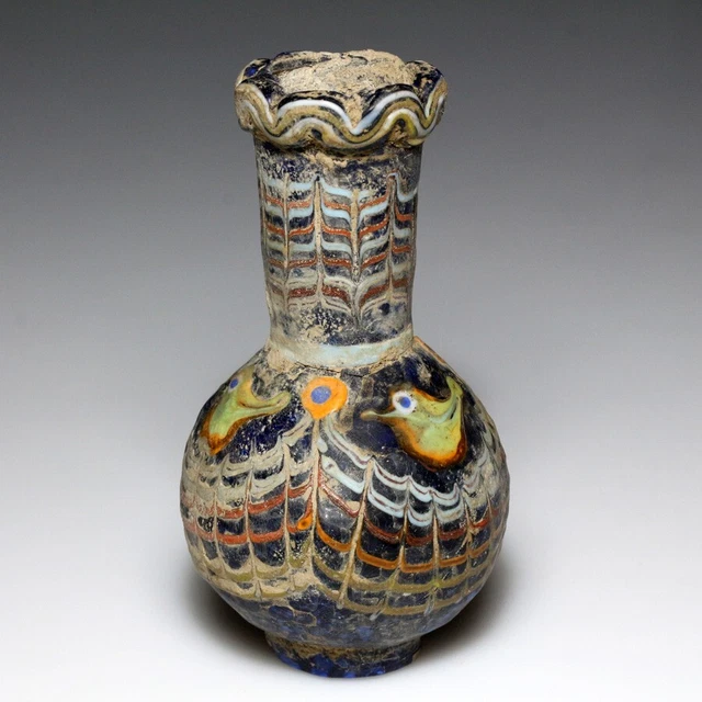 ANCIENT PHOENICIAN COLORED bottle-barrel shape with long neck-circa ...