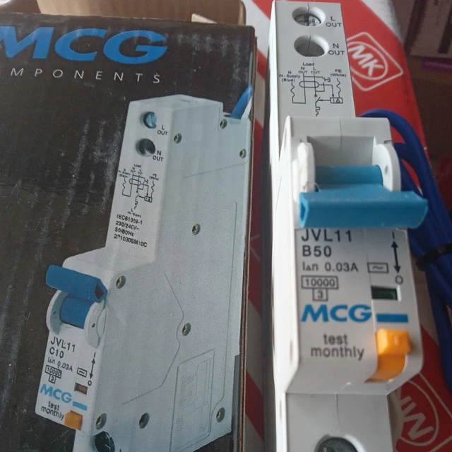 MCG 50 AMP TYPE C 10kA 30mA RCBO RCD MCB JVL11 2P5030SM10B £15.59 ...