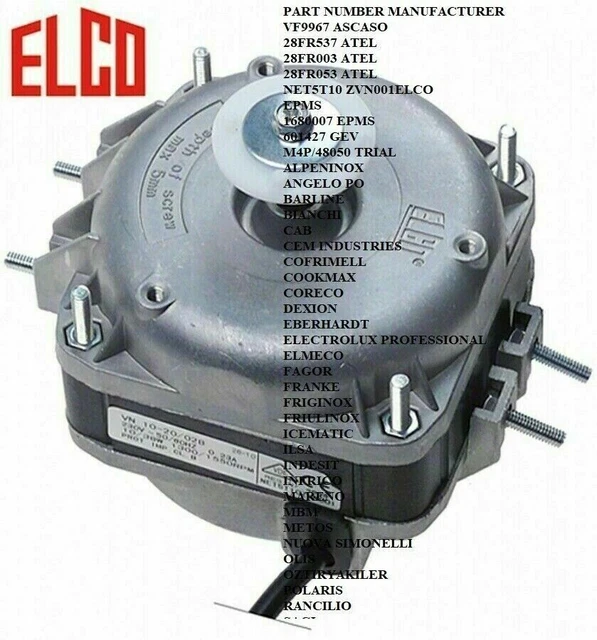 ELCO 10W 10 Watt Fridge Condensor Fan Motor Net5T10Zvn001 Vnt 10-20 ...