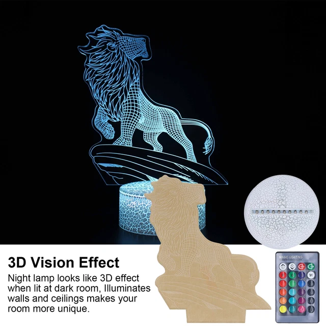 1 PC 3D Night Light Unique Dimmable Lamp For Kids Room Premium £15.47 ...